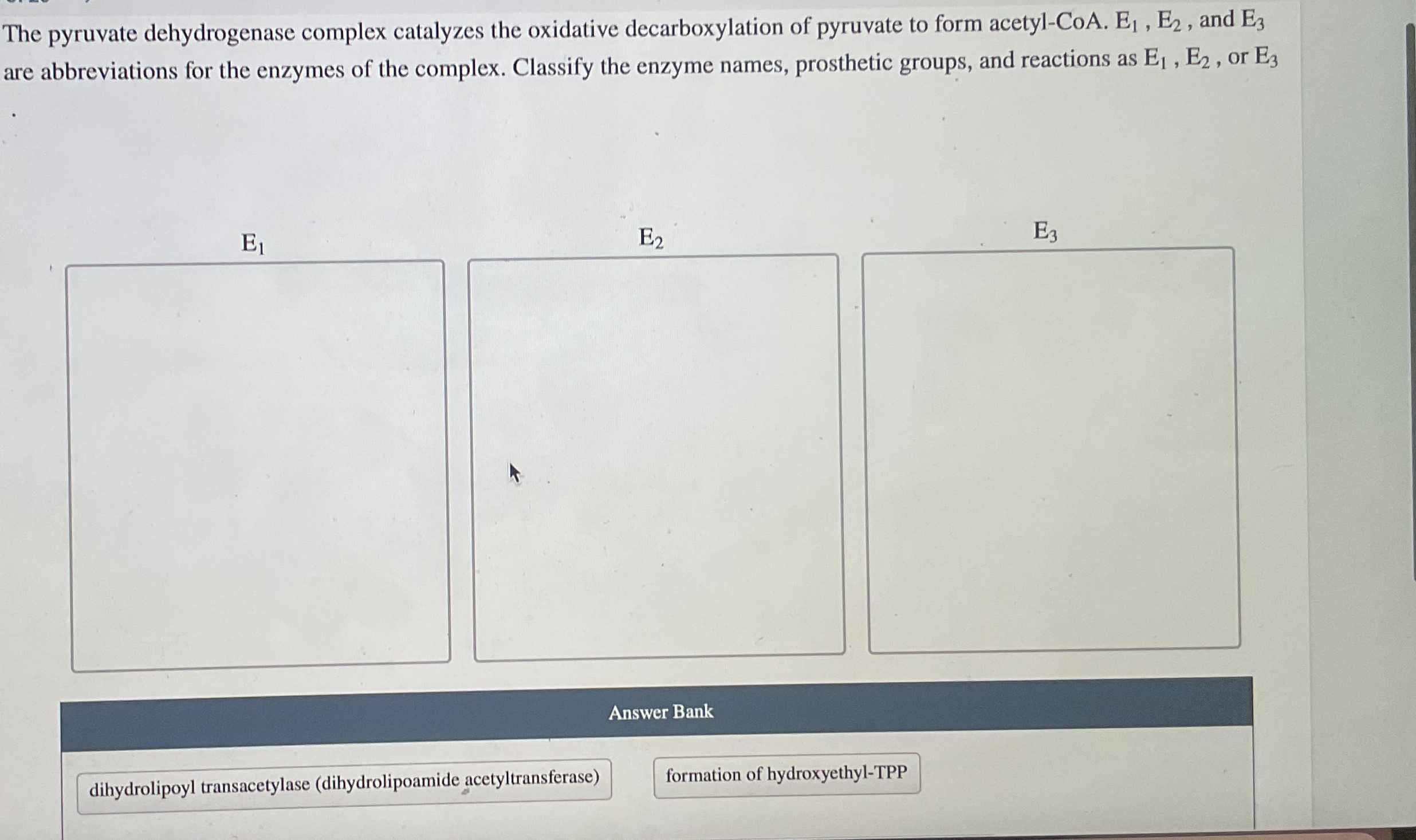 Solved The pyruvate dehydrogenase complex catalyzes the | Chegg.com