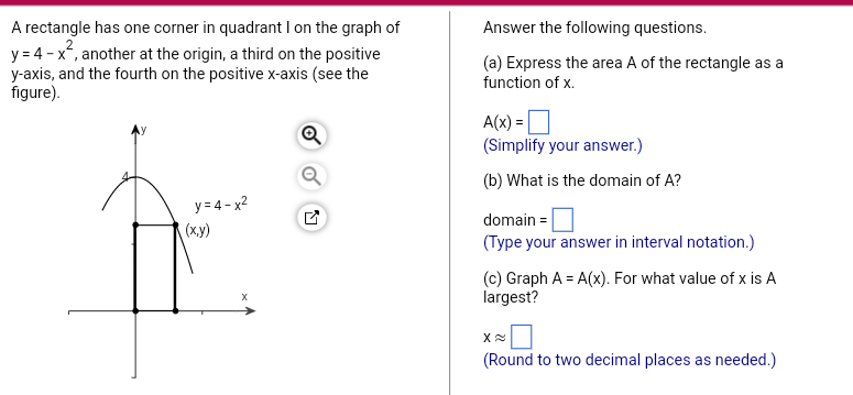 Solved A rectangle has one corner in quadrant I on the graph | Chegg.com