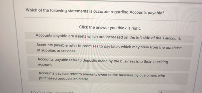 Solved Which of the following statements is accurate | Chegg.com