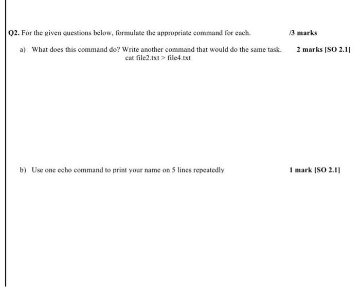 Solved Q2. For the given questions below, formulate the | Chegg.com