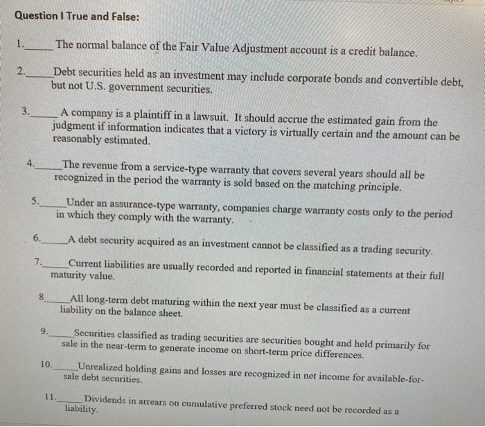 Solved Question I True and False: The normal balance of the | Chegg.com