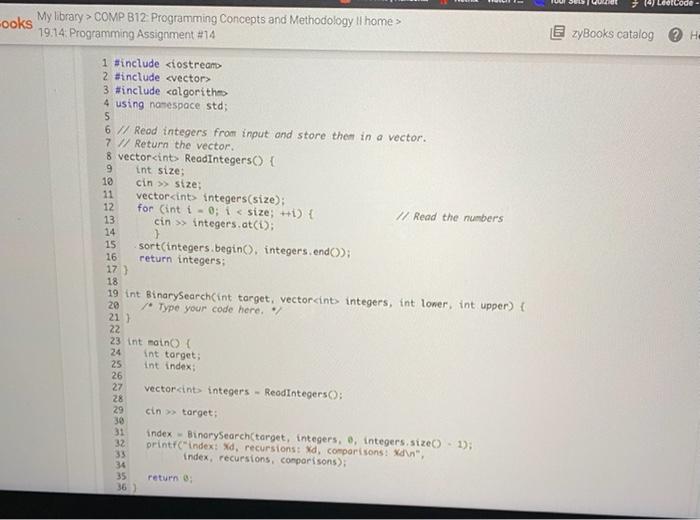 Solved Binary Search Can Be Implemented As A Recursive Chegg