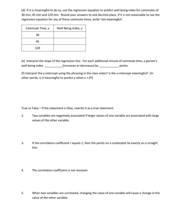 Solved Correlation and Regression Assignment - Sec 11.1-11.2 | Chegg.com