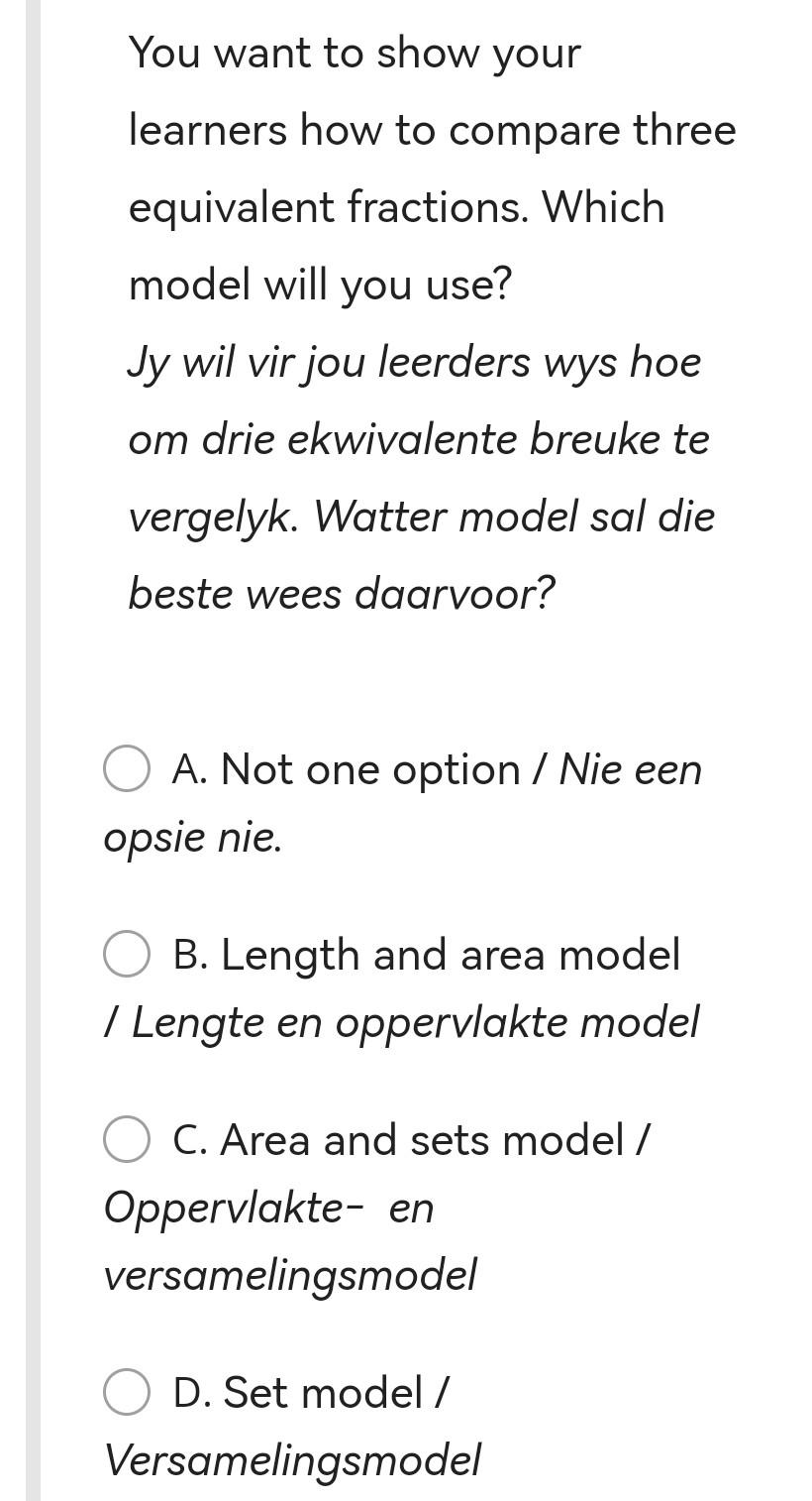 According to the SBA, Gr 2 learners must do Equal | Chegg.com