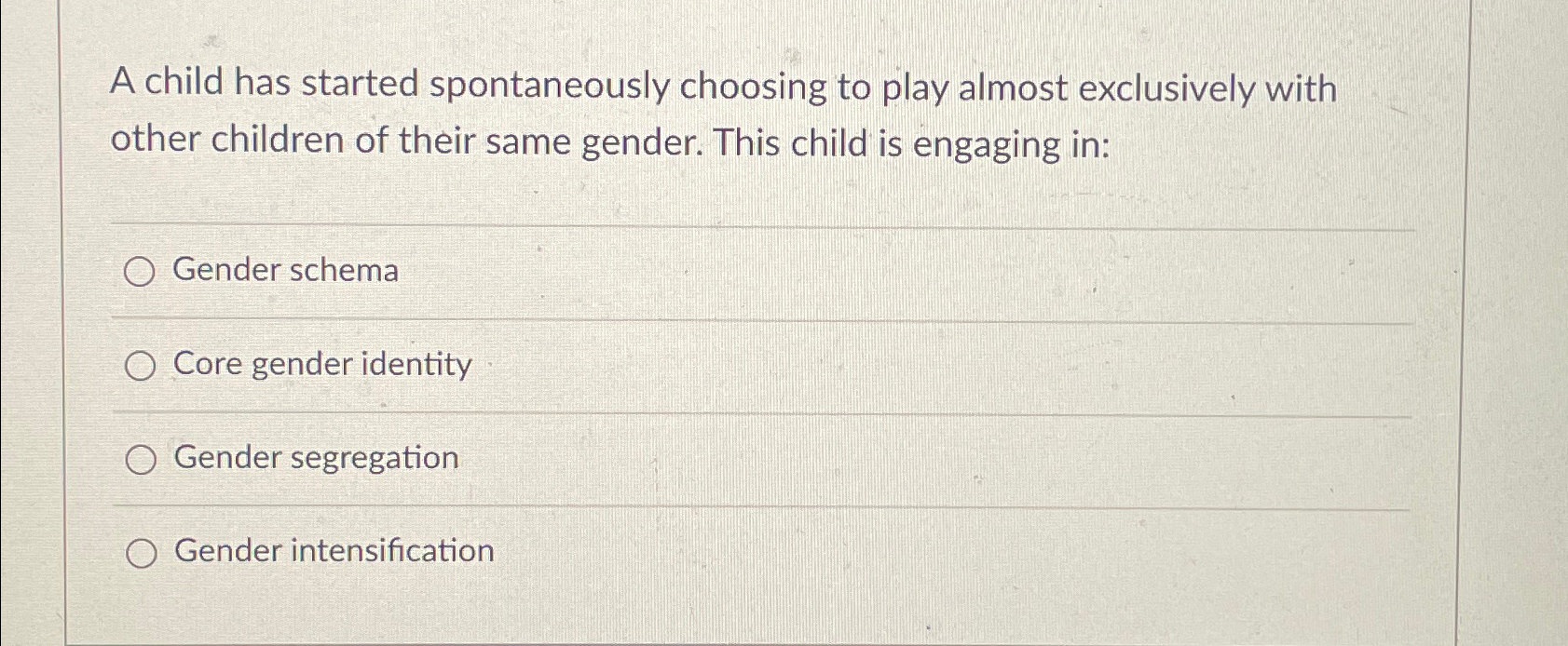 A child has started spontaneously choosing to play | Chegg.com