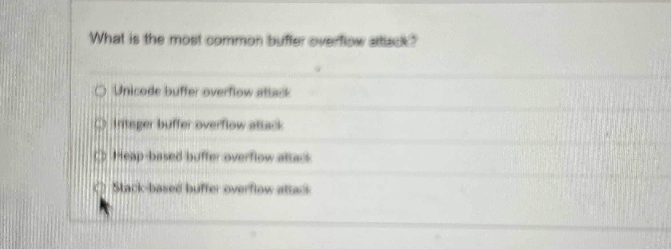 Solved What is the most common buffer overfow atiackUnicode | Chegg.com