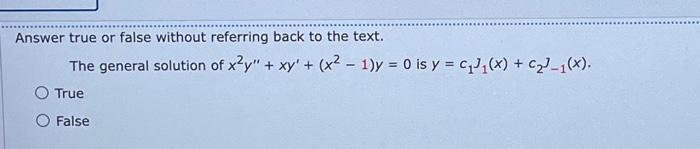 Solved Answer true or false without referring back to the | Chegg.com