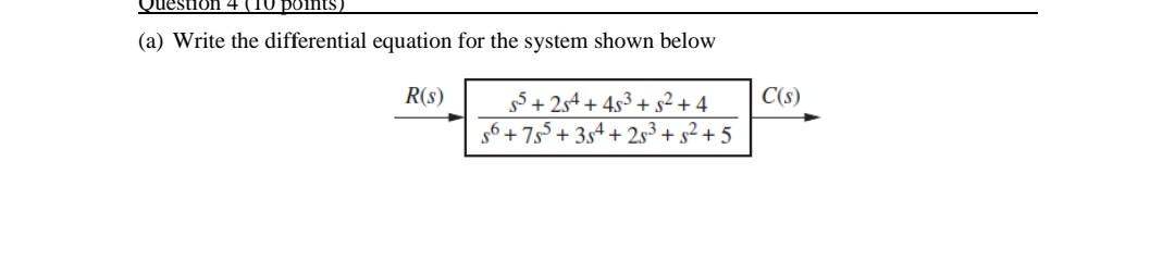 Solved (a) Write the differential equation for the system | Chegg.com