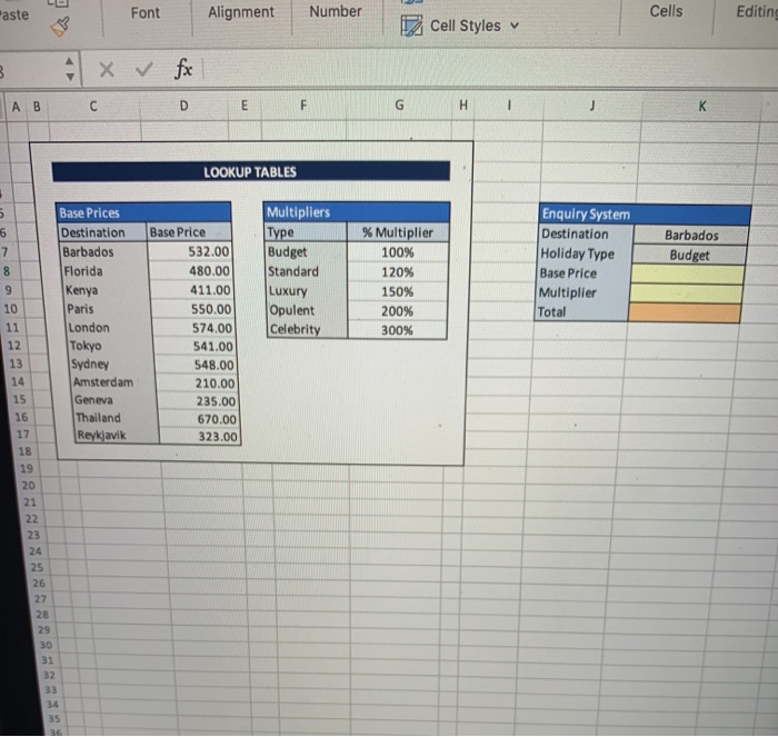 Solved Excel VLOOKUP Exercise Create a Vlookup function in | Chegg.com