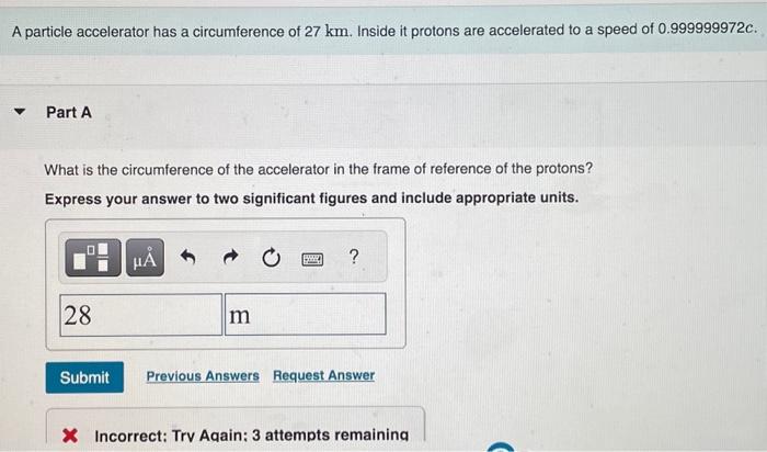 Solved A particle accelerator has a circumference of 27 km. | Chegg.com