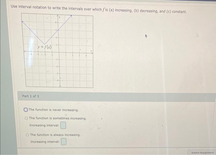 Solved Use interval notation to write the intervals over | Chegg.com
