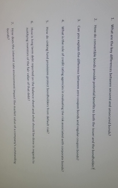 Solved What are the key differences between secured and | Chegg.com