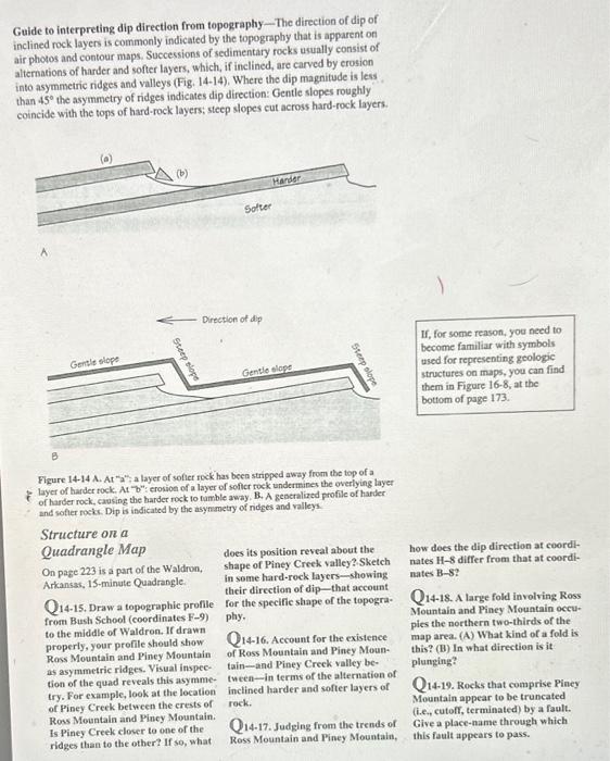 Solved Guide to interpreting dip direction from | Chegg.com