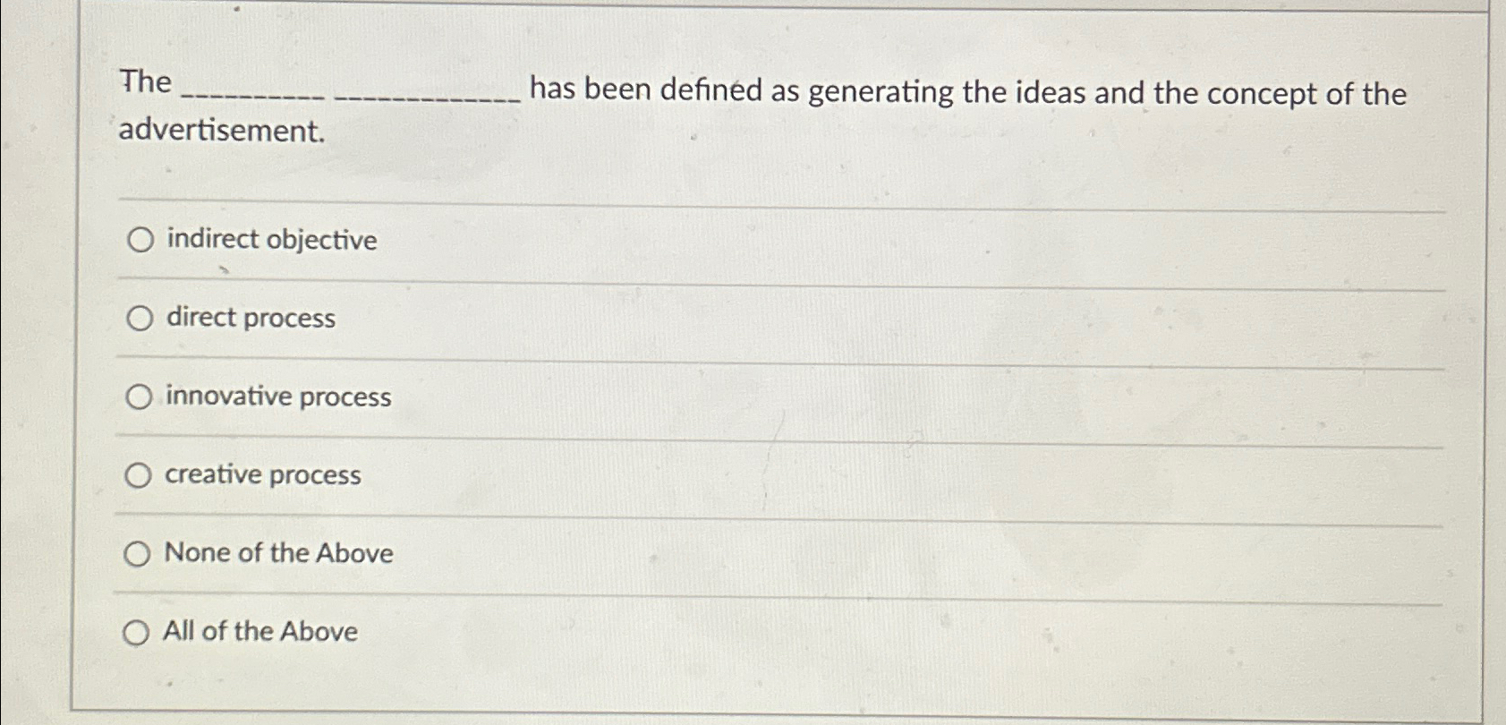 Solved The has been defined as generating the ideas and the | Chegg.com
