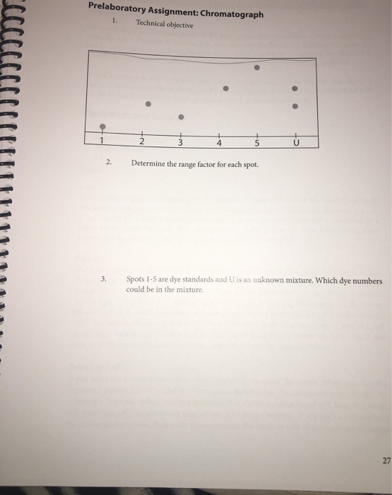 Solved Prelaboratory Assignment: Chromatograph 1. Technical | Chegg.com