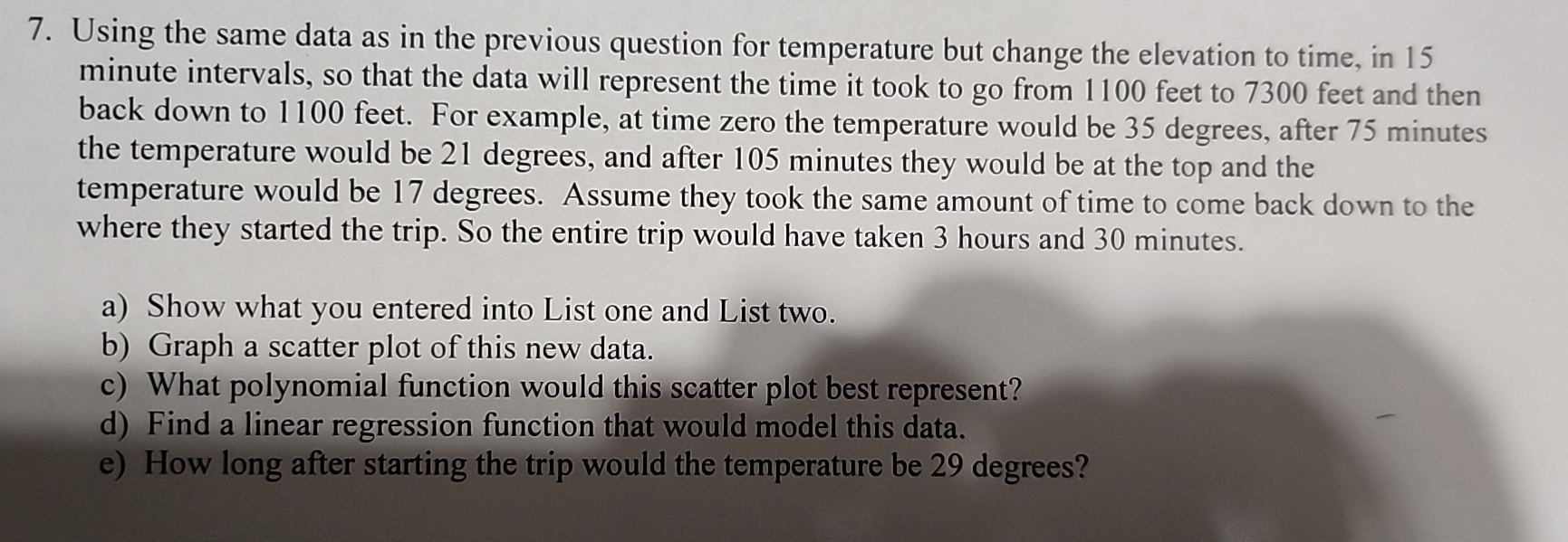 Solved Using the same data as in the previous question for | Chegg.com