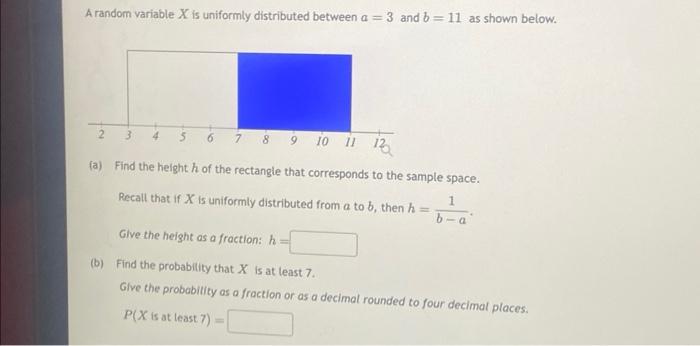Solved The uniform distribution of a random variable X is | Chegg.com