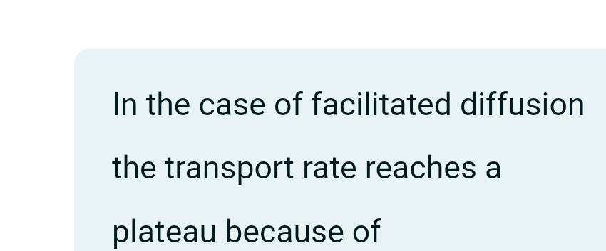 Solved In the case of facilitated diffusion the transport | Chegg.com