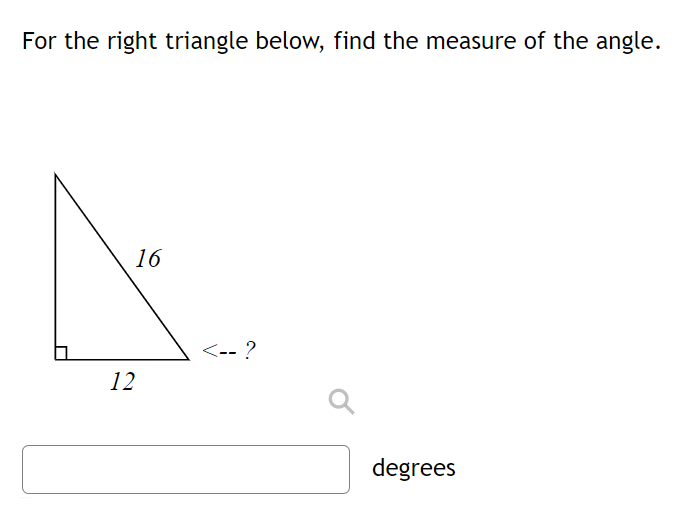 Solved For the right triangle below, find the measure of the | Chegg.com