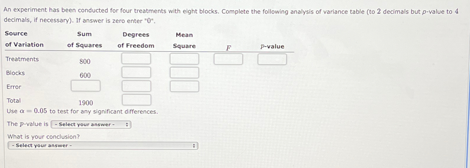 Solved An experiment has been conducted for four treatments | Chegg.com