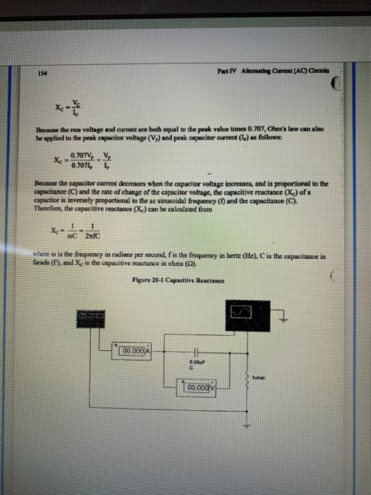 Date 20 Capacitive Reactance Objectives: 1. Determine | Chegg.com