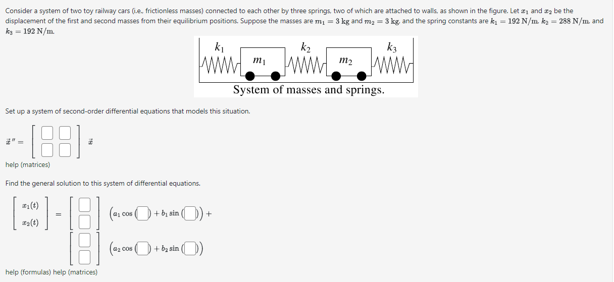 Solved Consider a system of two toy railway cars (i.e., | Chegg.com