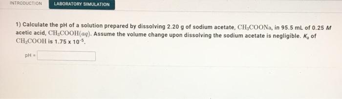 Solved INTRODUCTION LABORATORY SIMULATION 1) Calculate the | Chegg.com