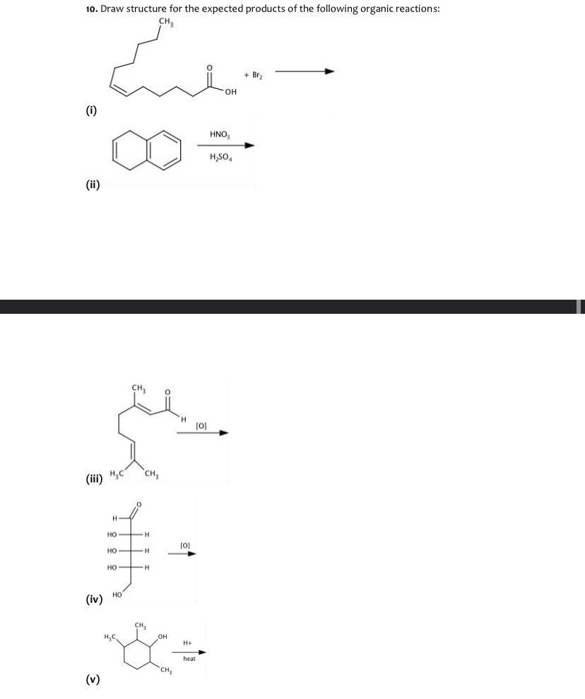 Draw structure for the expected products of the | Chegg.com