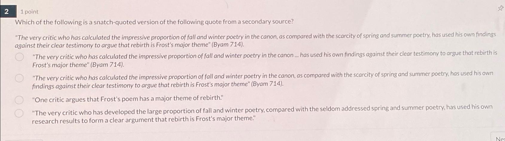 Solved 21 ﻿pointWhich of the following is a snatch-quoted | Chegg.com