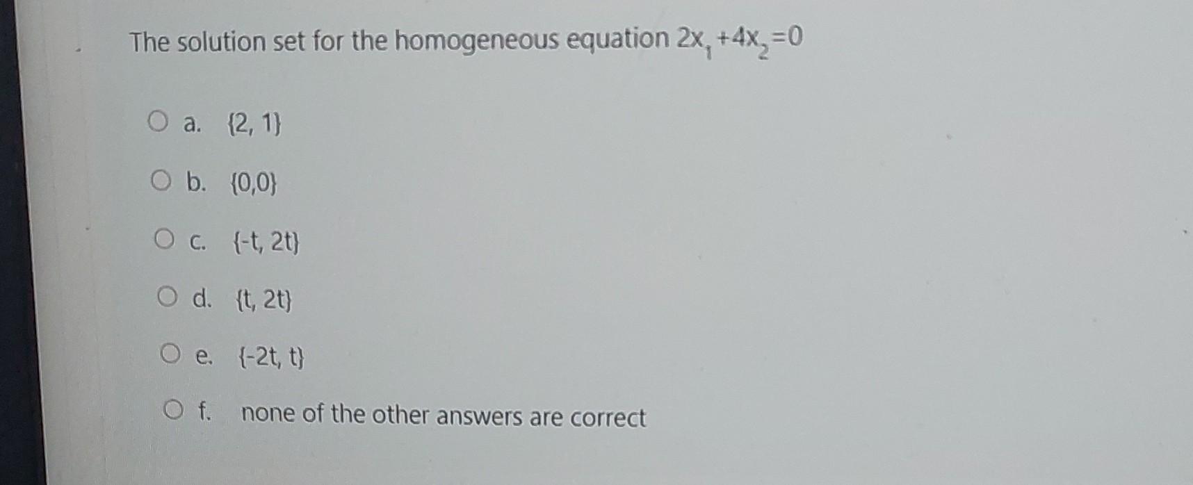 Solved For the following set of simultaneous equations | Chegg.com