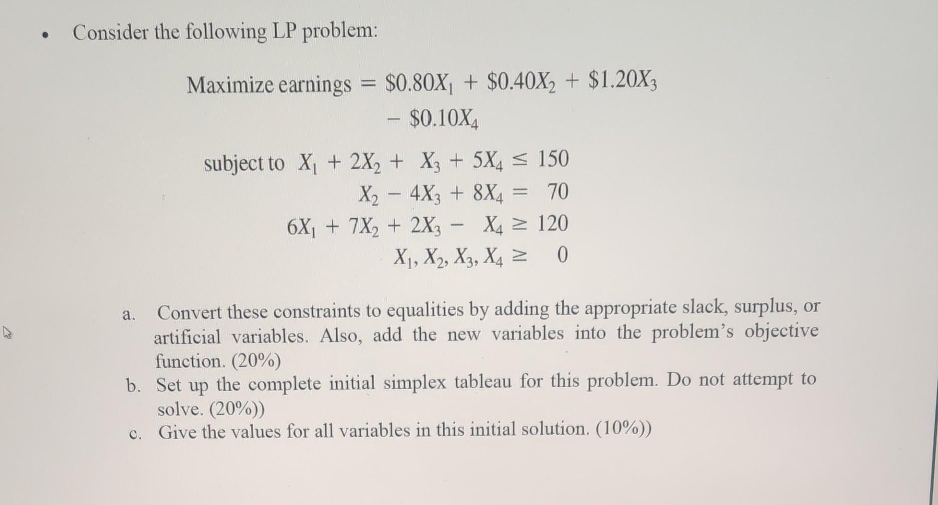 Solved - Consider the following LP problem: Maximize | Chegg.com