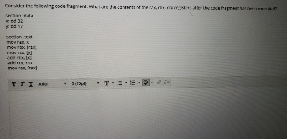 Solved Consider the following code fragment. What are the | Chegg.com