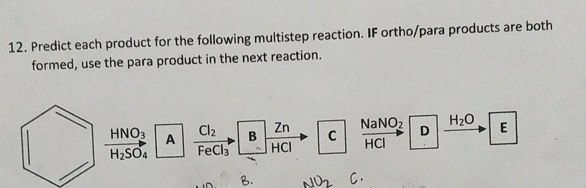 Solved 12. Predict each product for the following multistep | Chegg.com