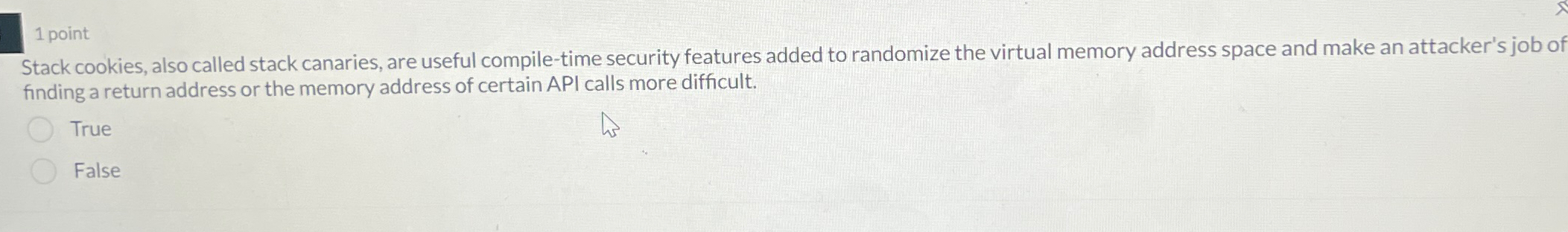 Solved Stack cookies, also called stack canaries, are useful | Chegg.com