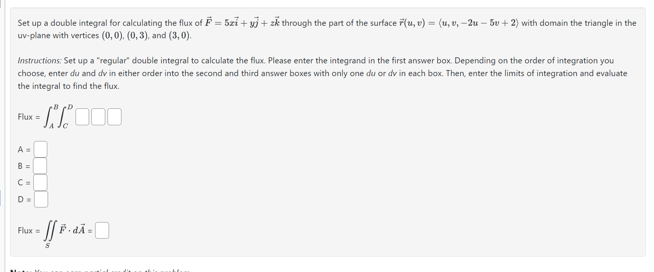 Solved Set up a double integral for calculating the flux of | Chegg.com