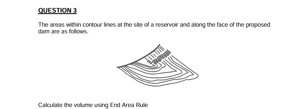 Solved QUESTION 3The areas within contour lines at the site | Chegg.com