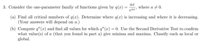 Solved 3. Consider the one-parameter family of functions | Chegg.com