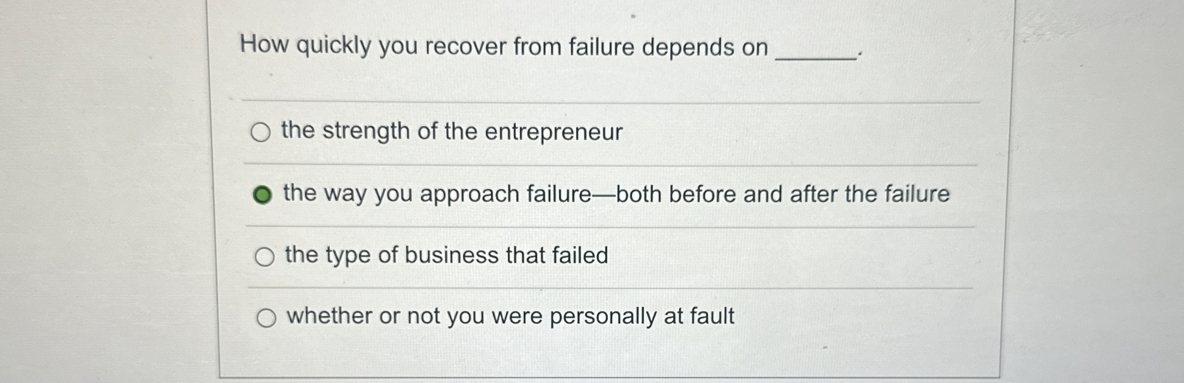 Solved How quickly you recover from failure depends on q,the | Chegg.com