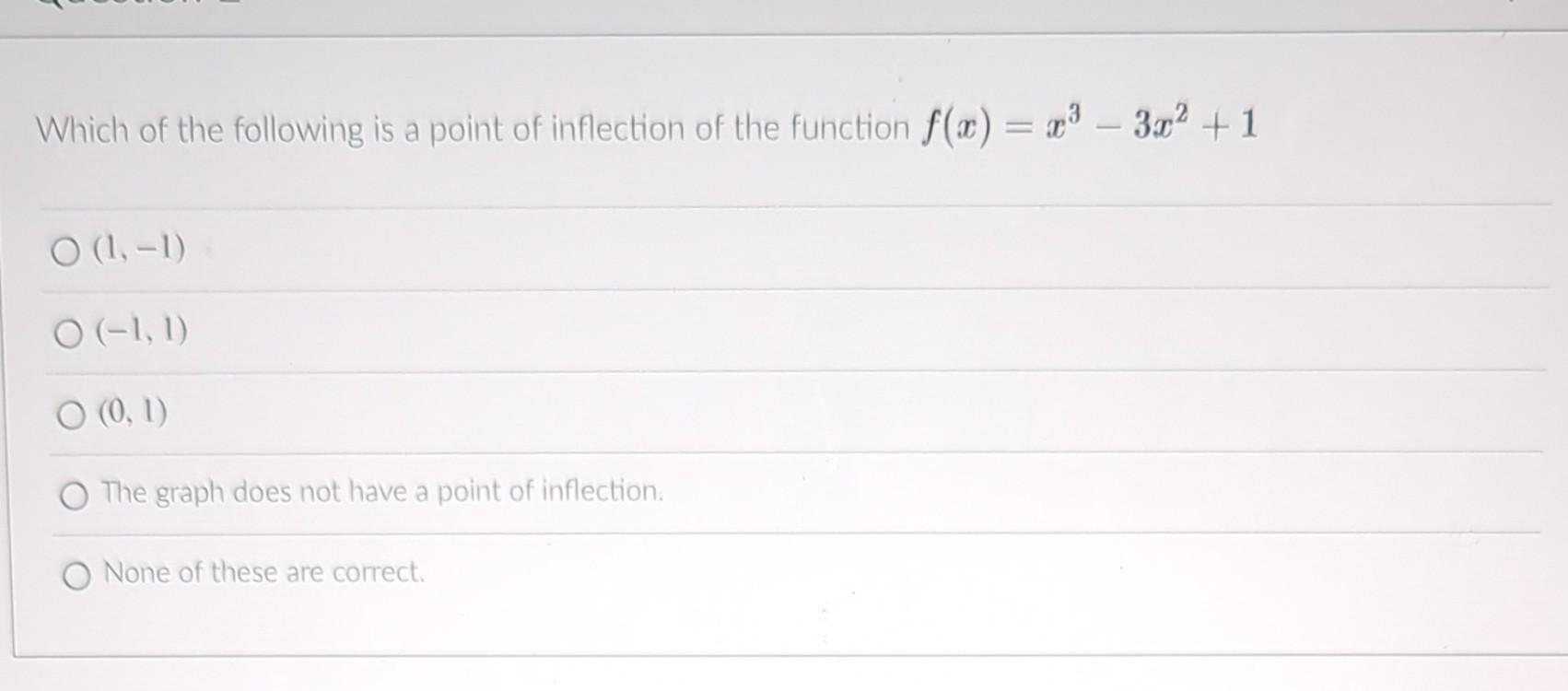 Solved Which of the following is a point of inflection of | Chegg.com