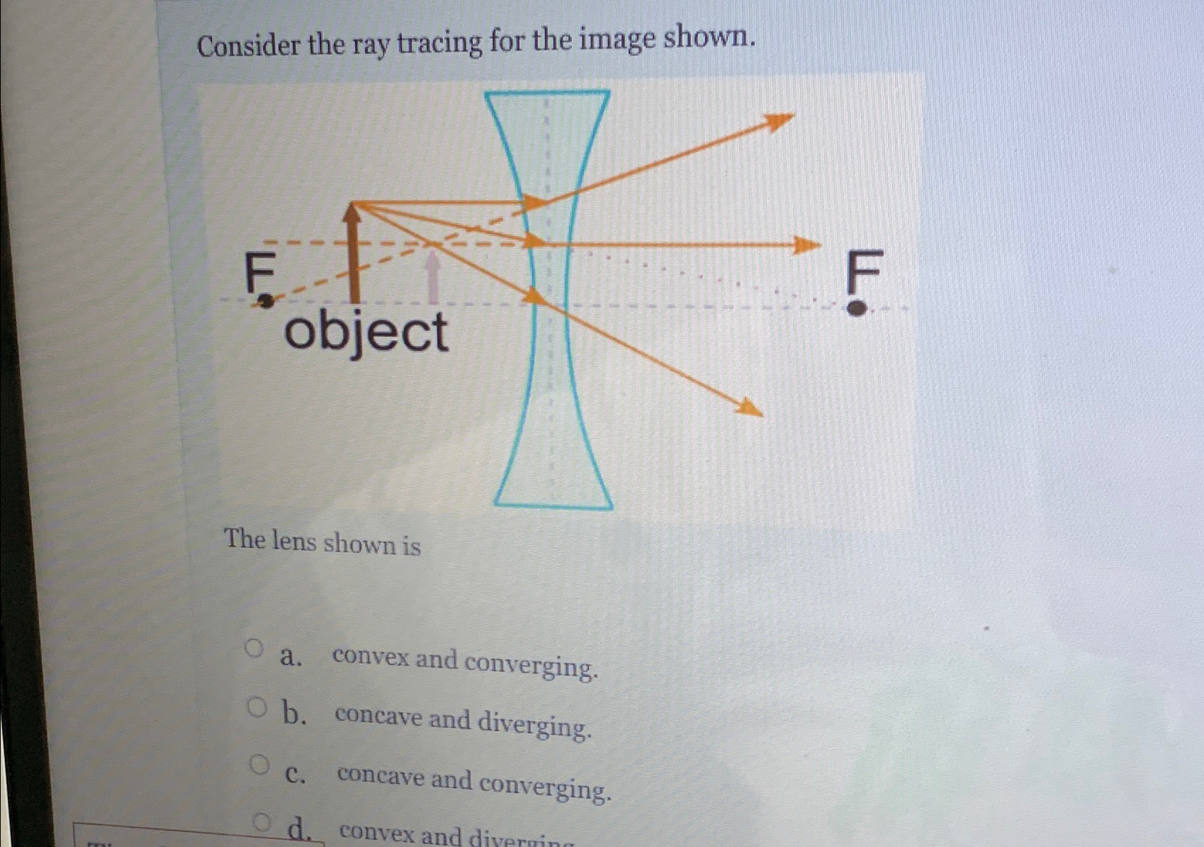Solved Consider the ray tracing for the image shown.The lens | Chegg.com