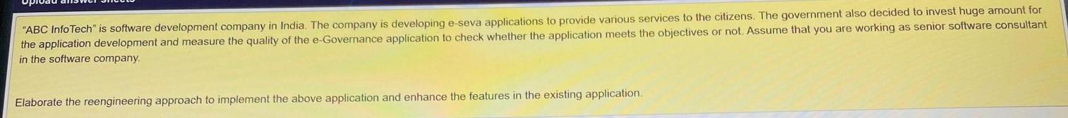 Solved "ABC InfoTech" is software development company in | Chegg.com