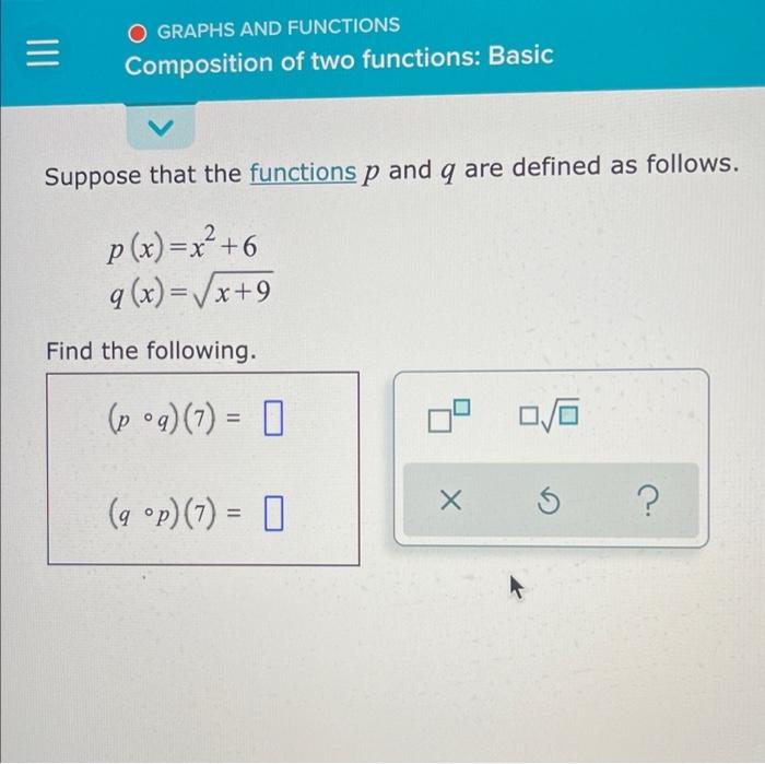 Solved ||| O GRAPHS AND FUNCTIONS Composition of two | Chegg.com
