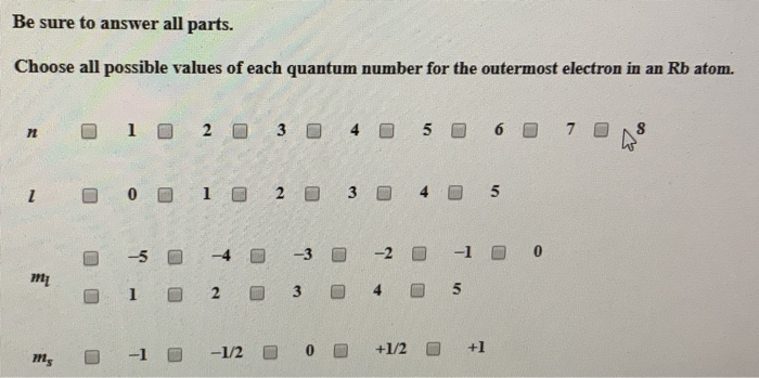 Solved Be sure to answer all parts. Choose all possible | Chegg.com