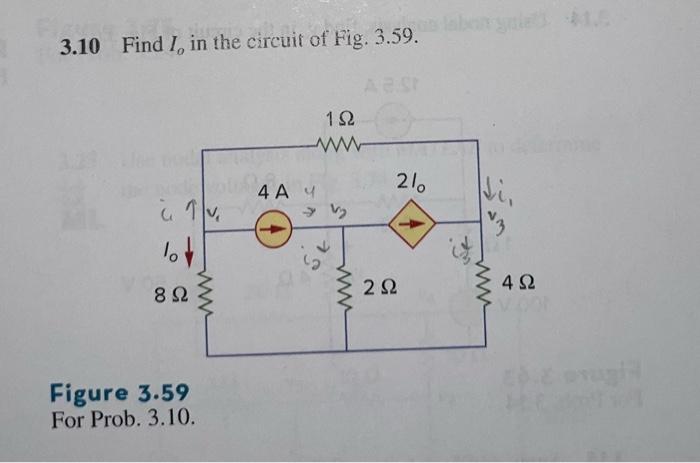 Solved 3.10 Find Io in the circuit of Fig. 3.59. Figure 3.59 | Chegg.com
