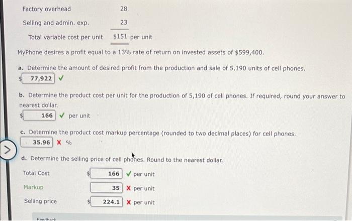 Solved Total Cost Method of Product Pricing Smart Stream | Chegg.com