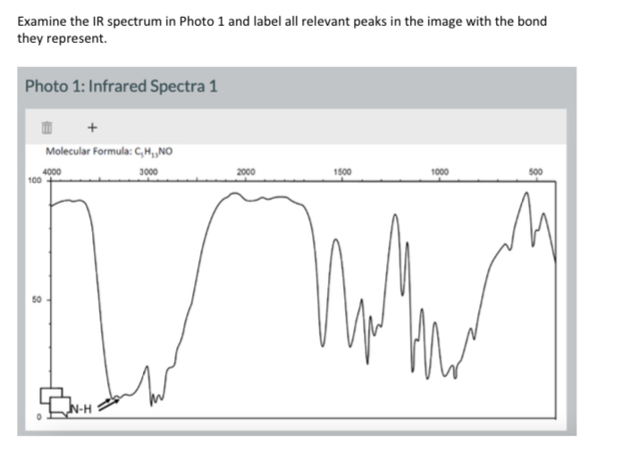Solved Examine the IR spectrum in Photo 1 ﻿and label in the | Chegg.com