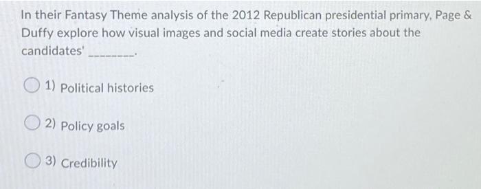 Solved In their Fantasy Theme analysis of the 2012 | Chegg.com
