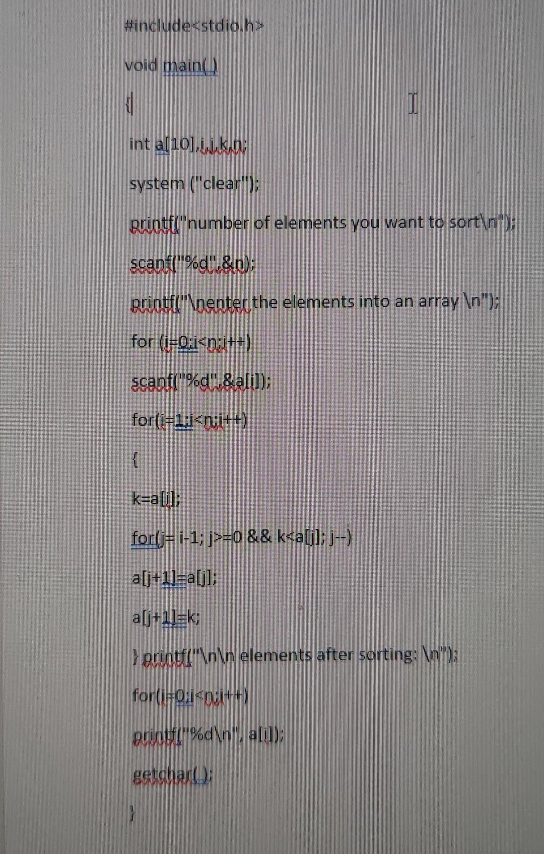 Solved write the algorithm for the above insertion sort and | Chegg.com