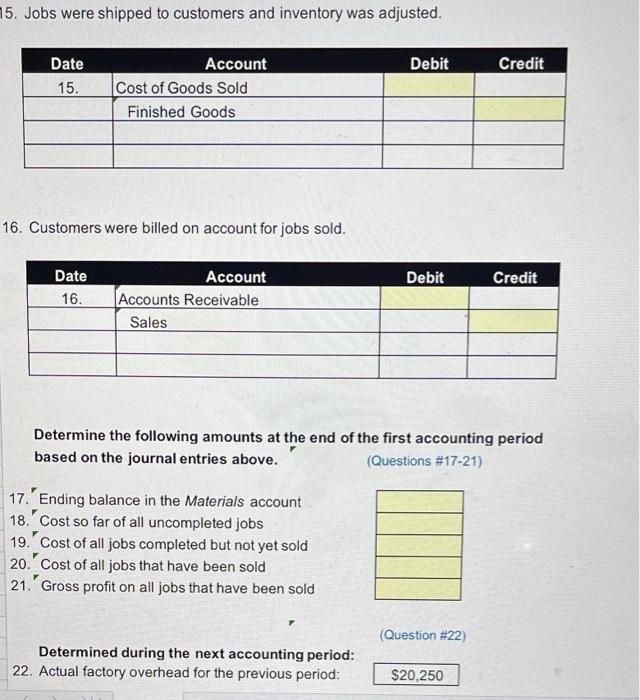 Jonick Industries, Inc. uses a job order costing | Chegg.com