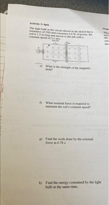 Solved Activity 3: 6pts The light bulb in the circuit shown | Chegg.com